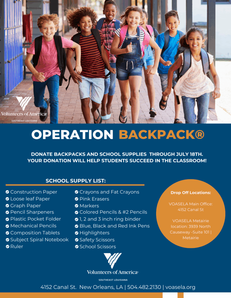 Operation Backpack® - Volunteers of America Southeast Louisiana